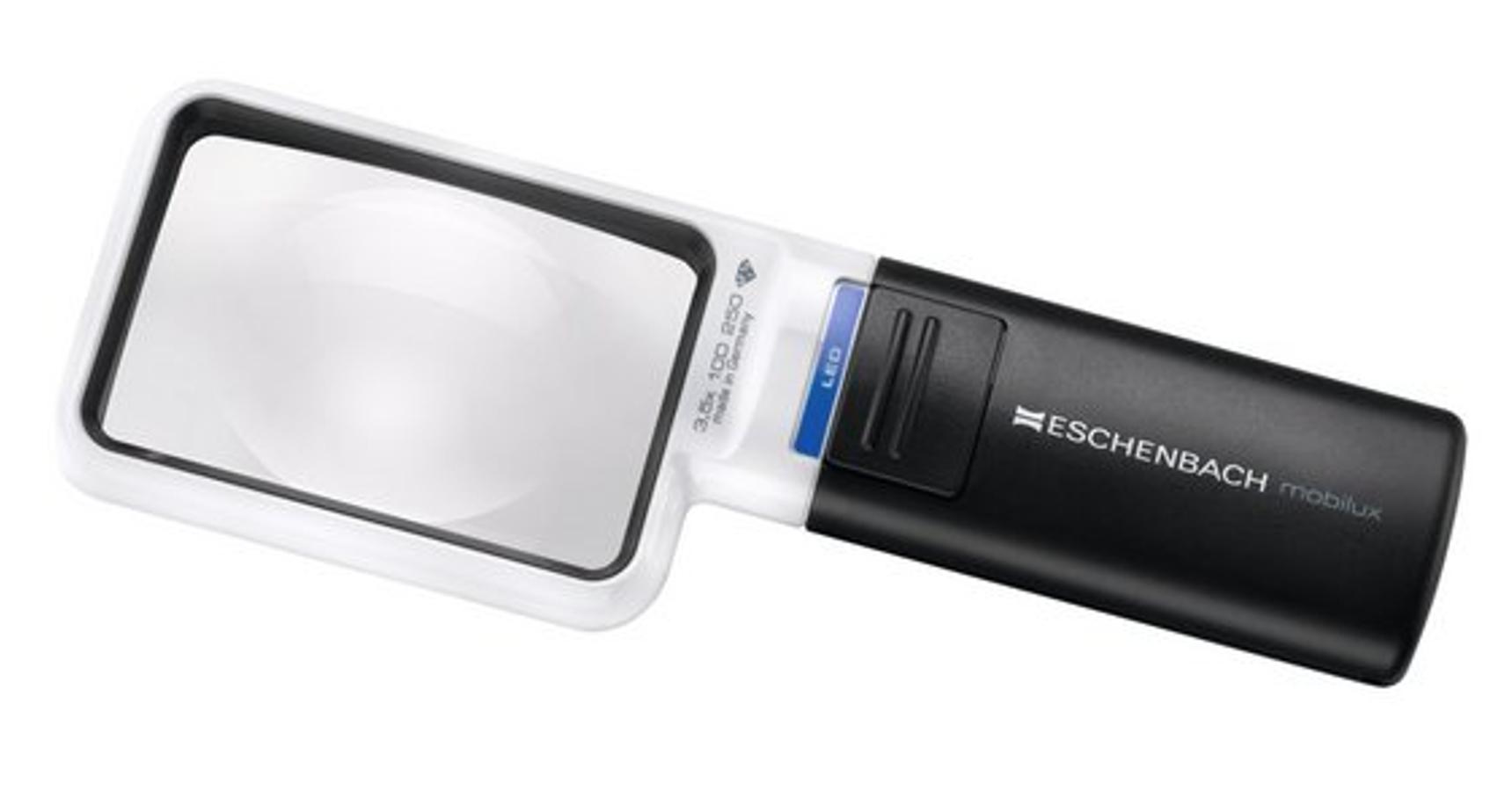Mobilux® LED nagyító, 3,5X, szögletes - ESCHENBACH - Róna Optika Shop